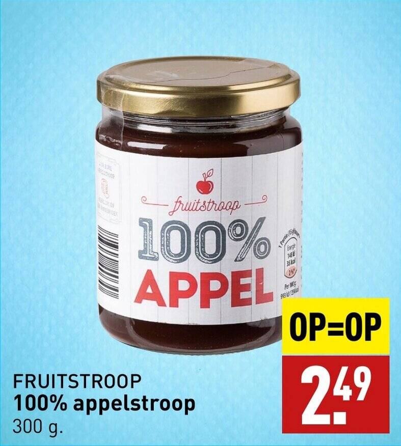 FRUITSTROOP 100% appelstroop 300g aanbieding bij ALDI