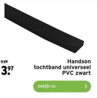 Handson tochtband universeel PVC zwart aanbieding bij GAMMA