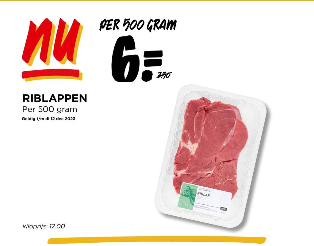 RIBLAPPEN 500 gram 500g aanbieding bij Jumbo