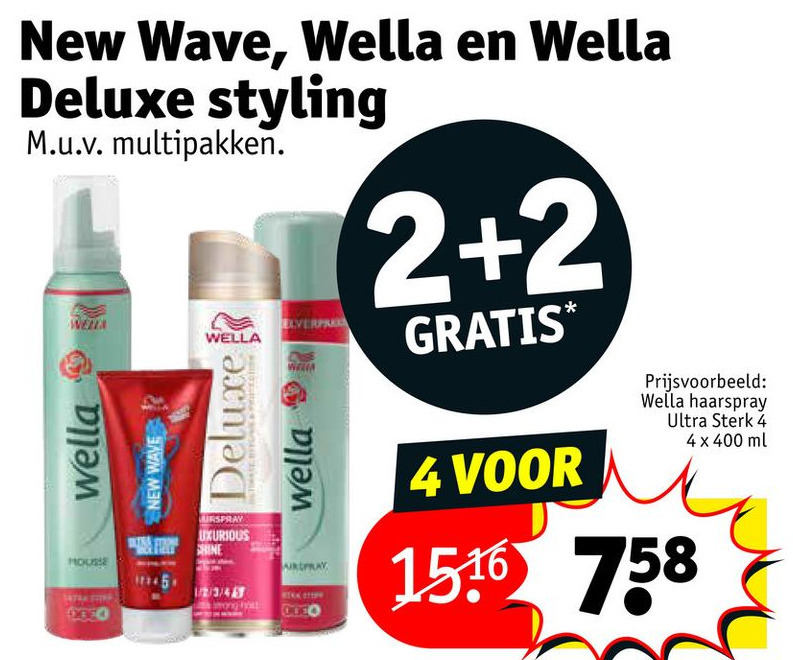 New Wave, Wella en Wella Deluxe styling aanbieding bij Kruidvat