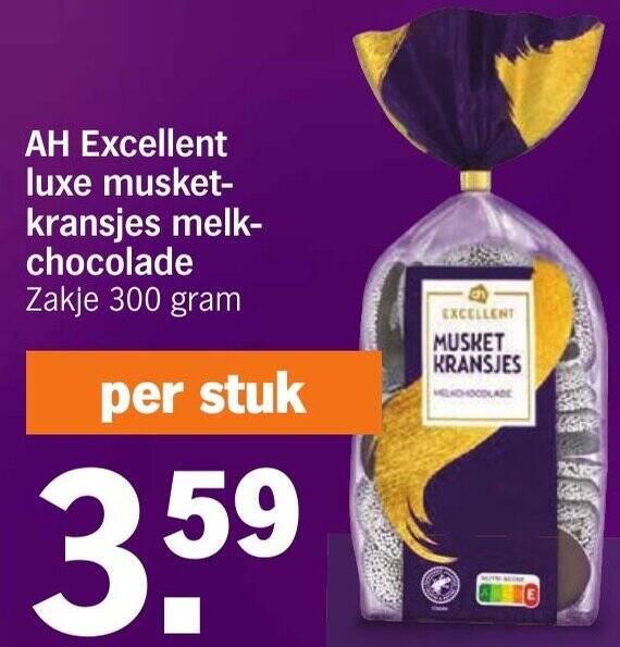 AH Excellent luxe musketkransjes melk-chocolade Zakje 300 gram ...