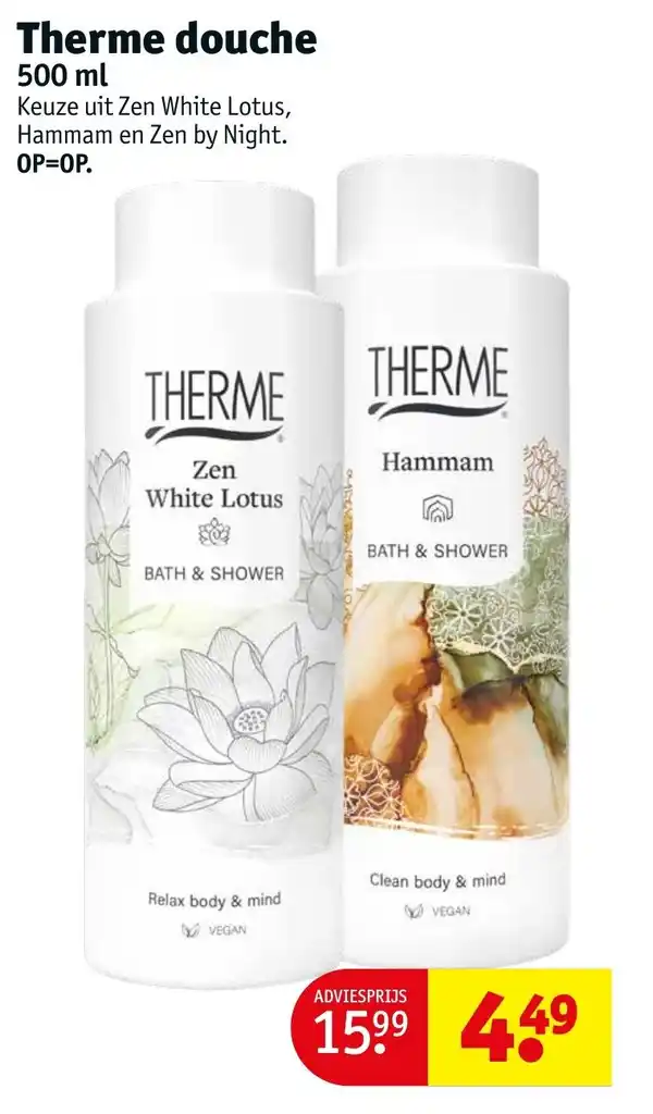 Therme douche 500 ml aanbieding bij Kruidvat