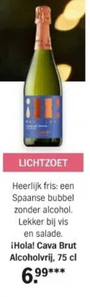 iHola! Cava Brut Alcoholvrij 75cl aanbieding bij Albert Heijn