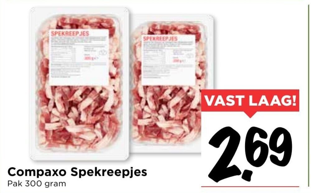 Compaxo spekreepjes 300 gram aanbieding bij Vomar Voordeelmarkt