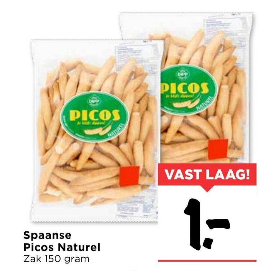 Spaanse picos naturel 150 gram aanbieding bij Vomar Voordeelmarkt