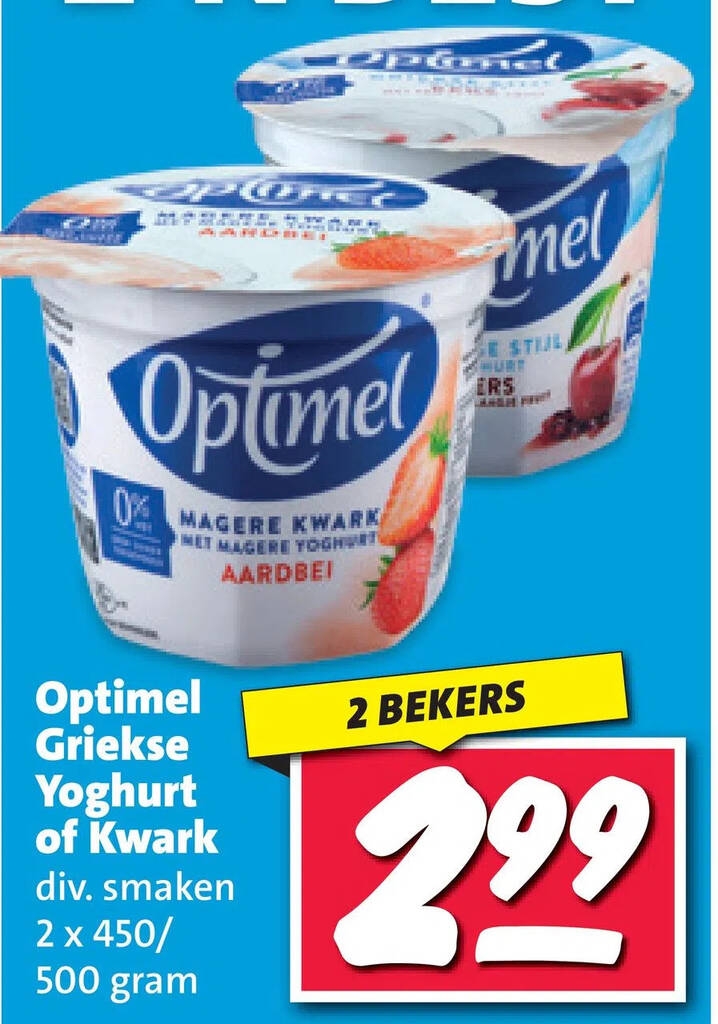 Optimel griekse yoghurt of kwark aanbieding bij Nettorama