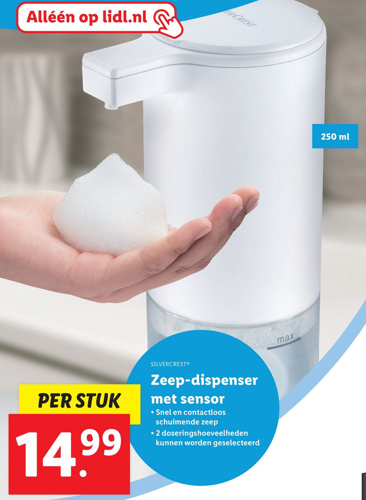 Zeep-dispenser met sensor aanbieding bij Lidl