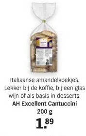 AH Excellent Cantuccini 200 g aanbieding bij Albert Heijn