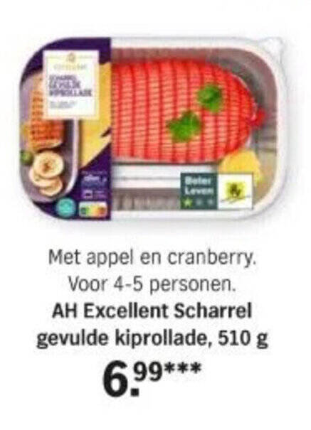 AH Excellent Scharrel gevulde kiprollade, 510 g aanbieding bij Albert Heijn