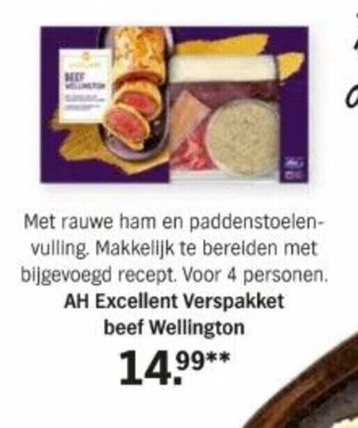 AH Excellent Verspakket beef Wellington aanbieding bij Albert Heijn