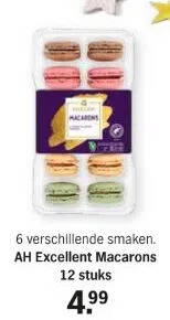 AH Excellent Macarons 12 stuks aanbieding bij Albert Heijn