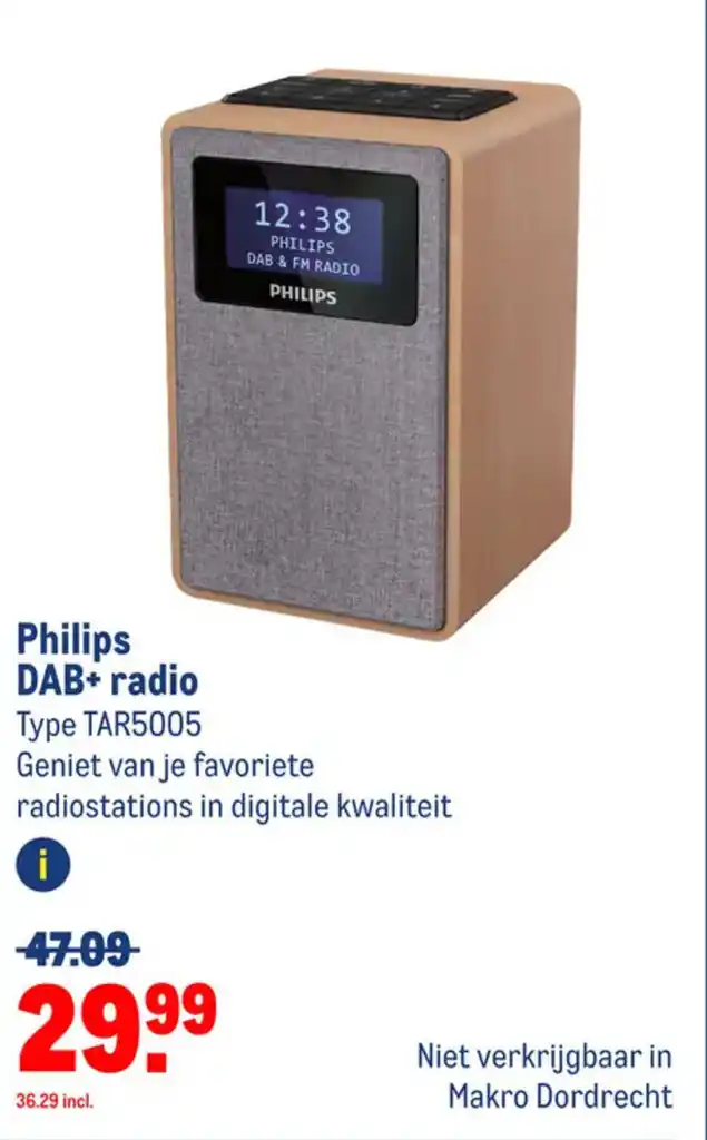Philips DAB+ radio aanbieding bij Makro