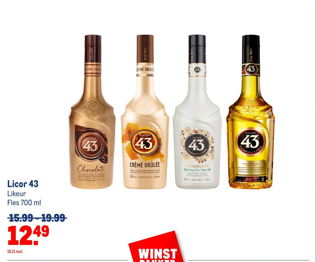 Licor 43 Fles 700 ml aanbieding bij Makro