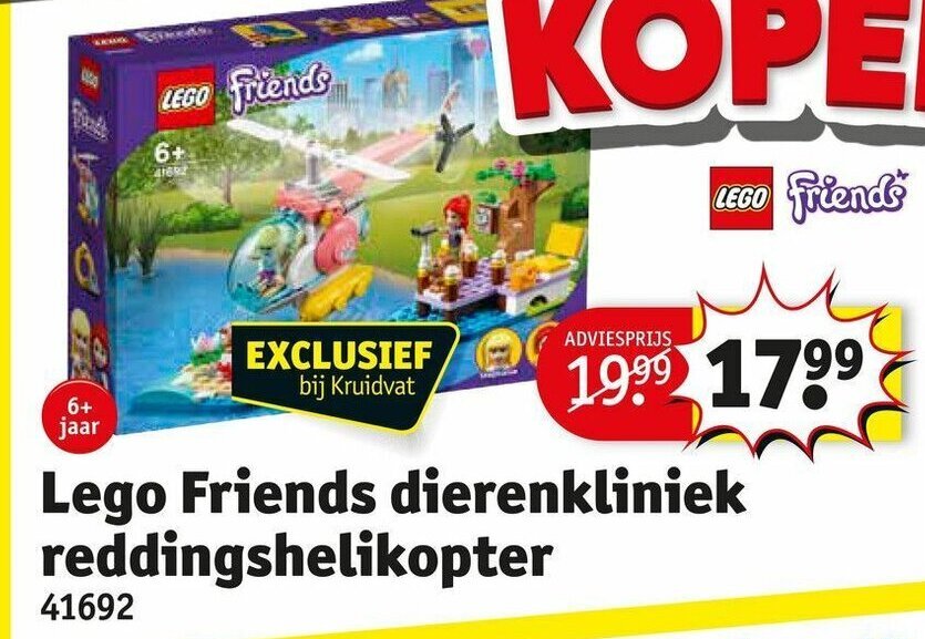 LEGO Friends Dierenkliniek reddingshelikopter 41692 aanbieding bij Kruidvat
