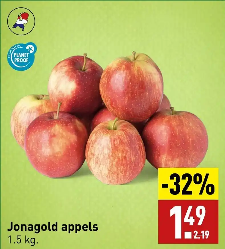 Jonagold appels 1.5 kg. aanbieding bij ALDI