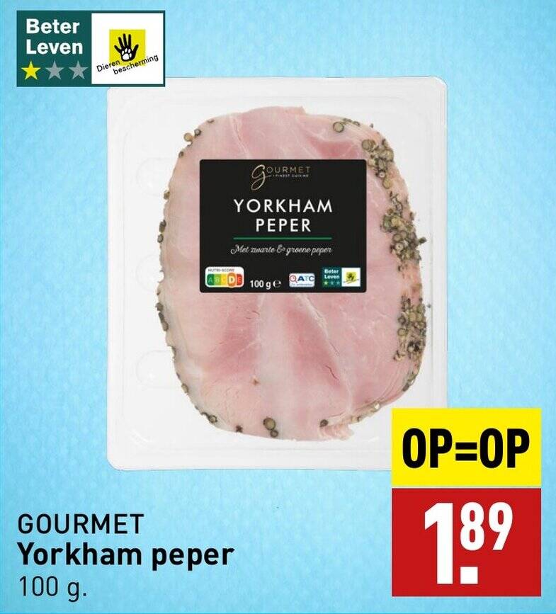 GOURMET Yorkham peper 100 g. aanbieding bij ALDI