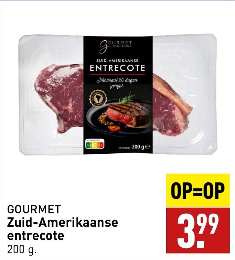 GOURMET Zuid-Amerikaanse entrecote 200g aanbieding bij ALDI