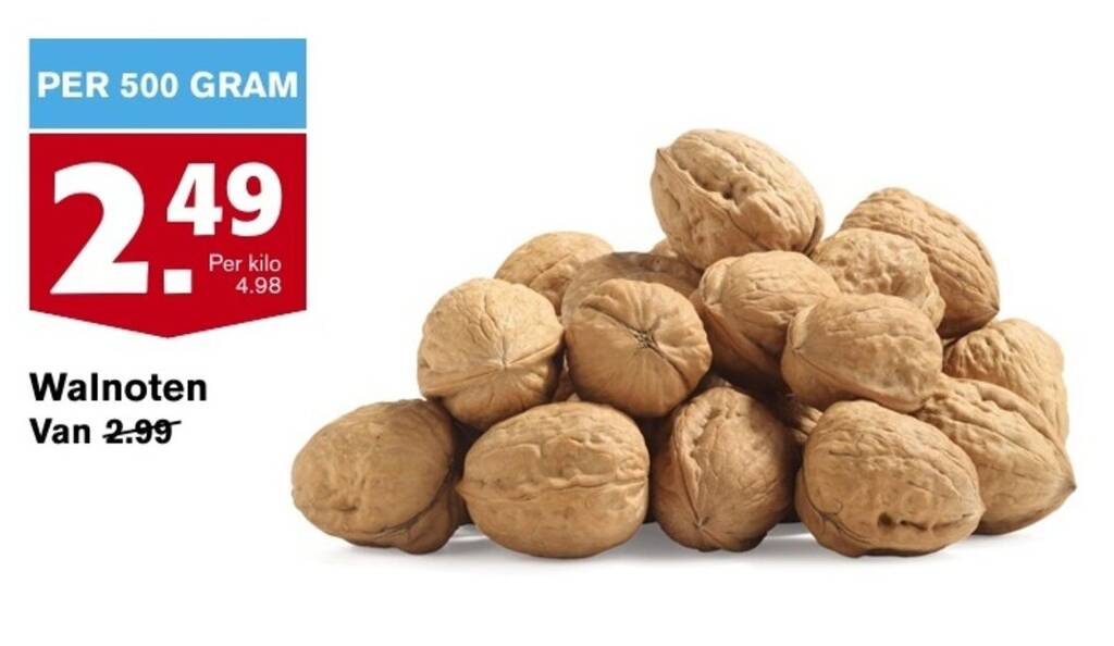 Walnoten 500g aanbieding bij Hoogvliet