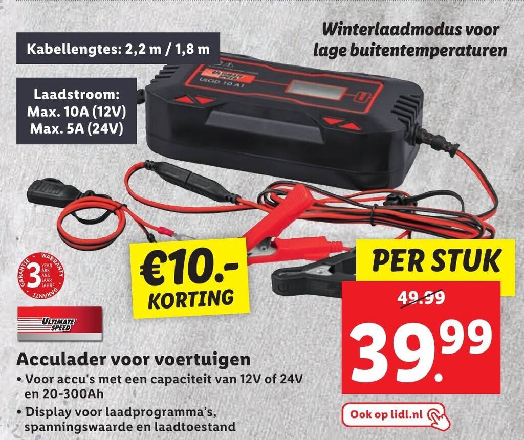Acculader voor voertuigen aanbieding bij Lidl