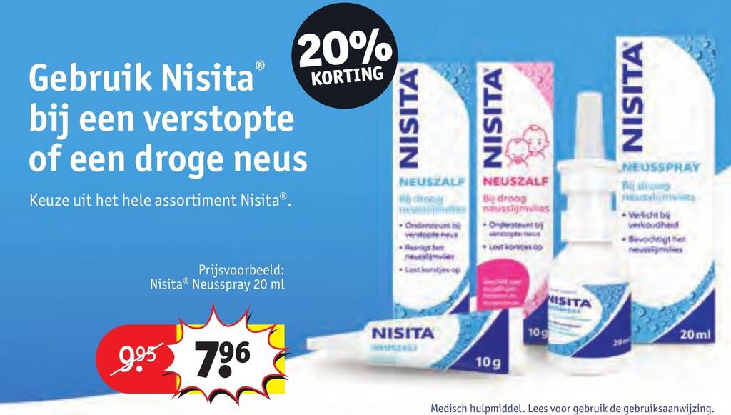 Nisita Neusspray 20 ml aanbieding bij Kruidvat