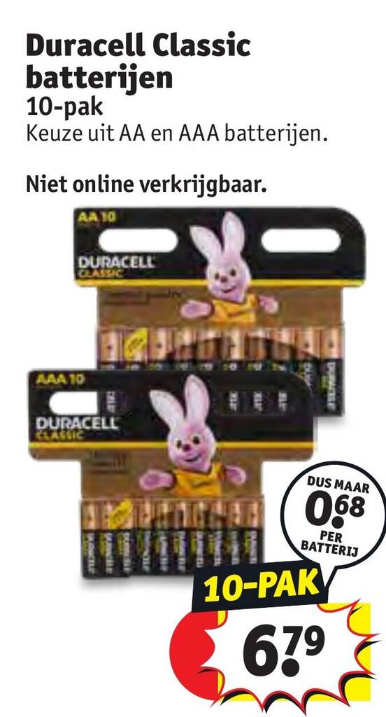 Duracell Classic batterijen 10-pak aanbieding bij Kruidvat