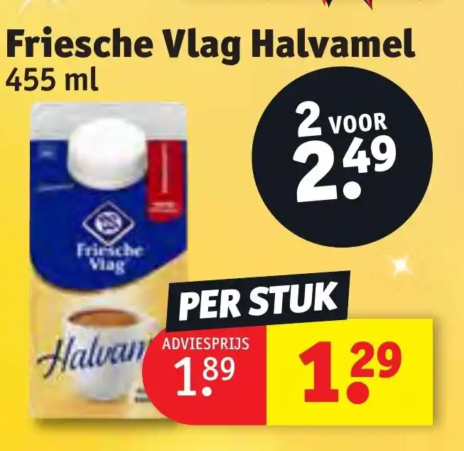 Friesche Vlag Halvamel 455ml aanbieding bij Kruidvat