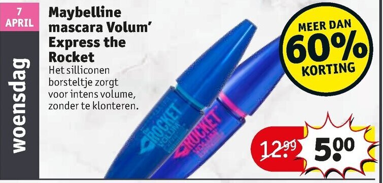 Maybelline mascara Volum' Express the Rocket aanbieding bij Kruidvat