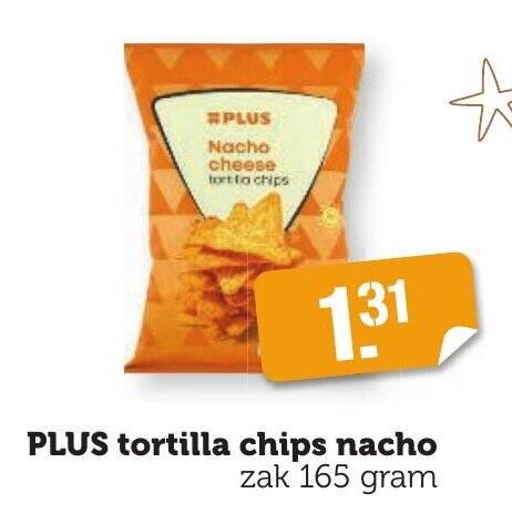 PLUS tortilla chips nacho zak 165 gram aanbieding bij Coop