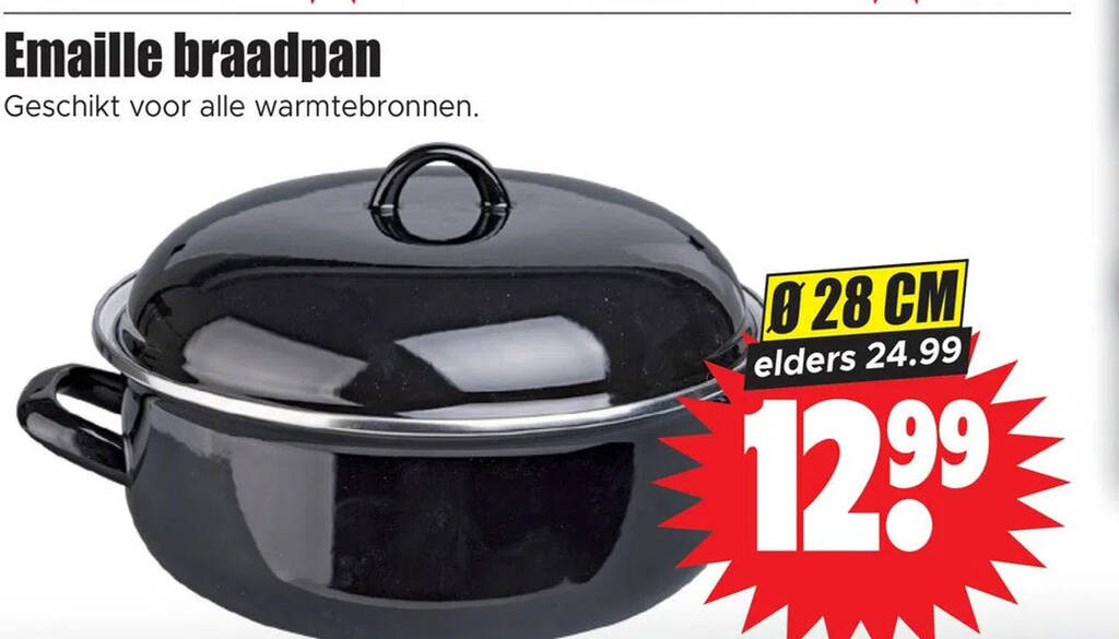 Emaille braadpan aanbieding bij Dirk