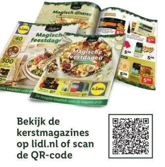 Bekijk de kerstmagazines op lidl.nl of scan de qr-code aanbieding bij Lidl