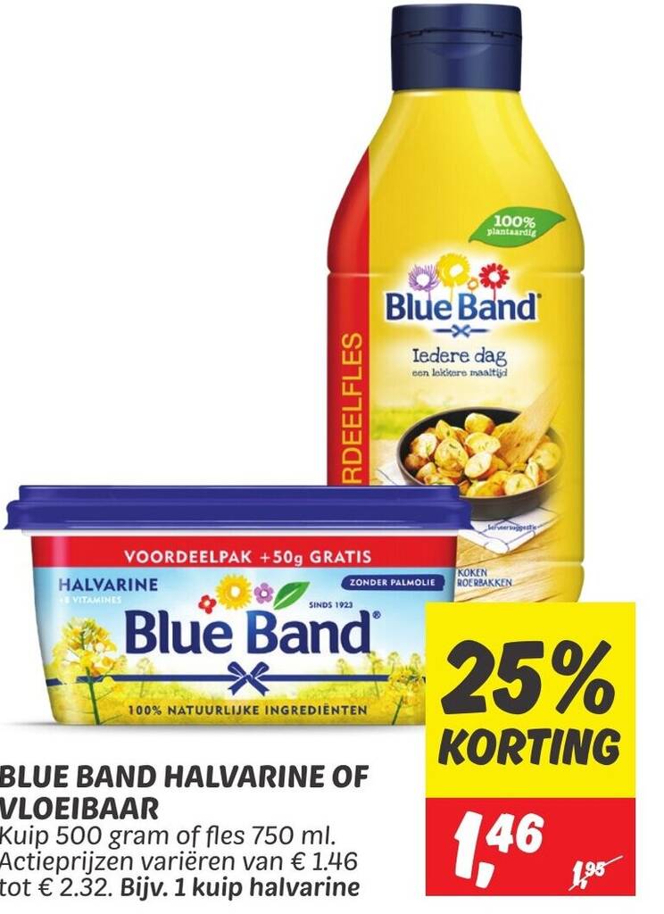 BLUE BAND HALVARINE OF VLOEIBAAR aanbieding bij Dekamarkt