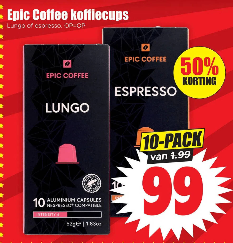 Epic coffee koffiecups aanbieding bij Dirk