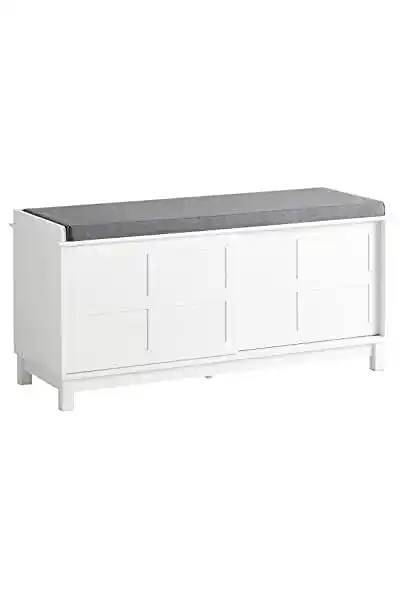 Sobuy opbergbank met gestoffeerd kussen lage kast entree schoenenkast ...