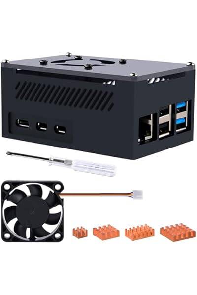 Geeekpi raspberry pi 5 aluminium behuizing met passieve koeling ... Geeekpi raspberry pi 5 aluminium behuizing met passieve koeling ...