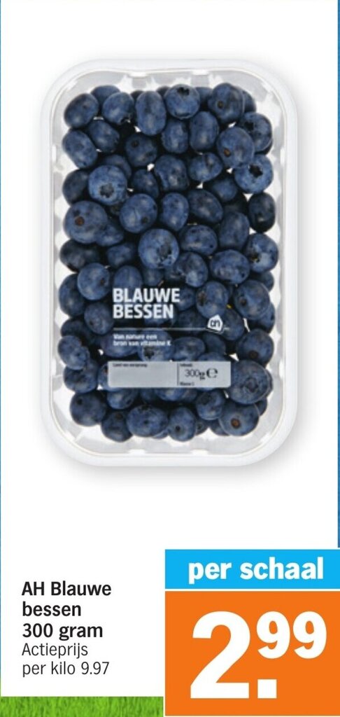Blauwe bessen 300 gram aanbieding bij Albert Heijn