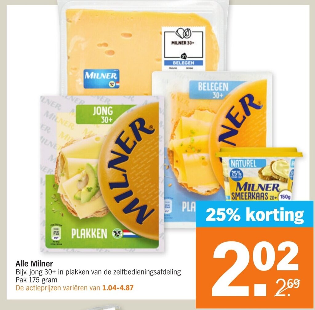 Alle Milner 175 gram aanbieding bij Albert Heijn