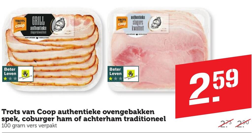 Trots van Coop authentieke ovengebakken spek, coburger ham of achterham ...