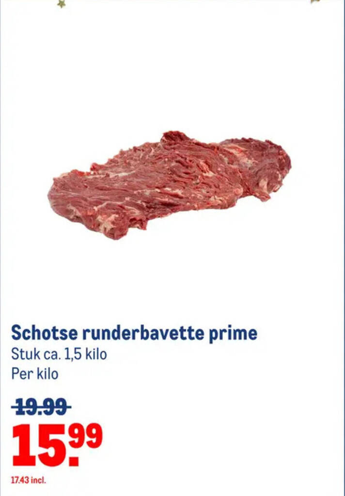 Schotse runderbavette prime aanbieding bij Makro