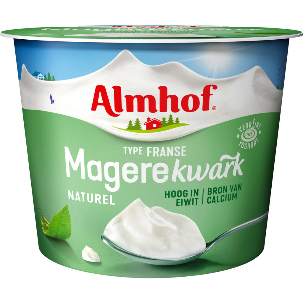 Almhof magere franse kwark naturel aanbieding bij Dekamarkt