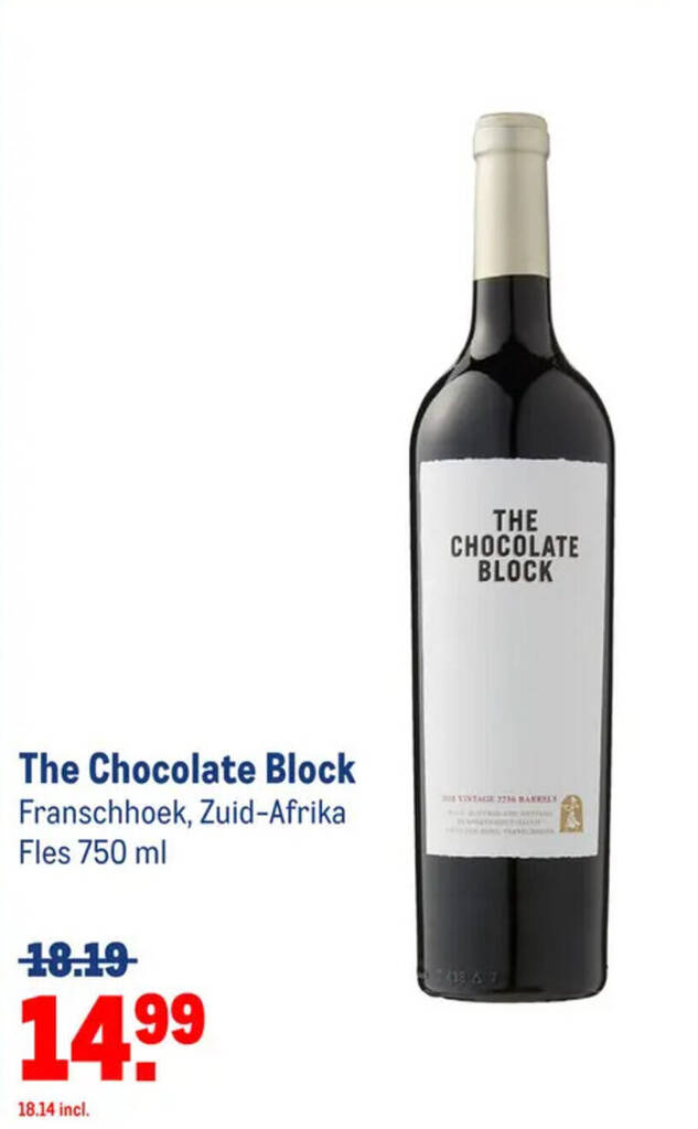 The Chocolate Block Franschhoek, Zuid-Afrika Fles 750 ml aanbieding bij ...