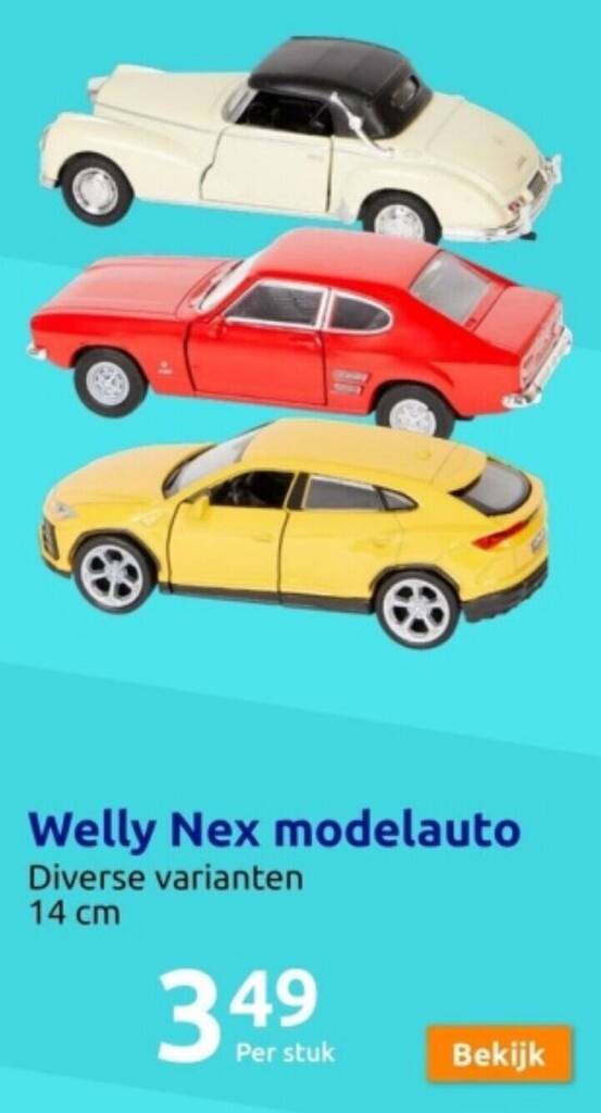 Welly Nex modelauto Diverse varianten 14 cm aanbieding bij Action