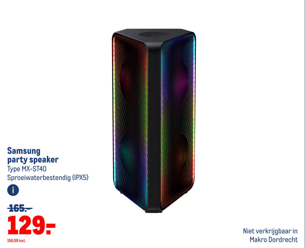Samsung party speaker aanbieding bij Makro