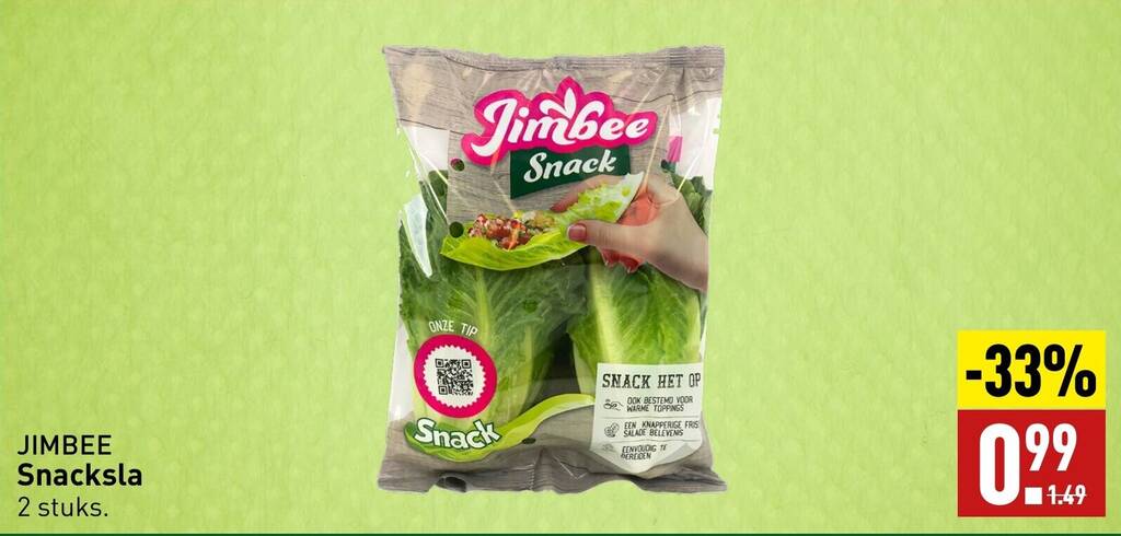 JIMBEE Snacksla 2 stuks aanbieding bij ALDI