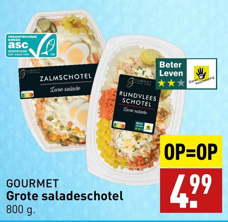 GOURMET Grote saladeschotel 800 g aanbieding bij ALDI