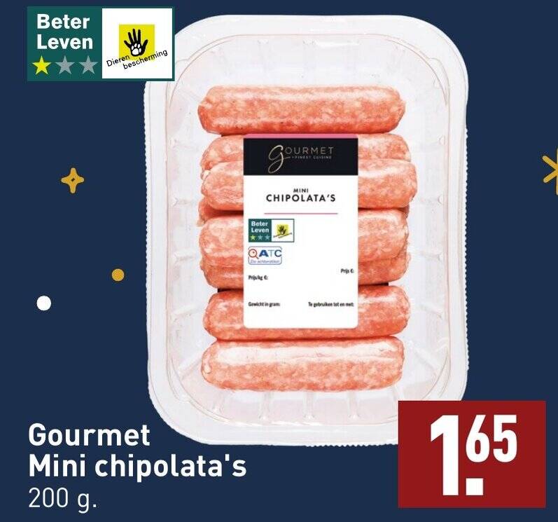 Gourmet Mini chipolata's 200g aanbieding bij ALDI