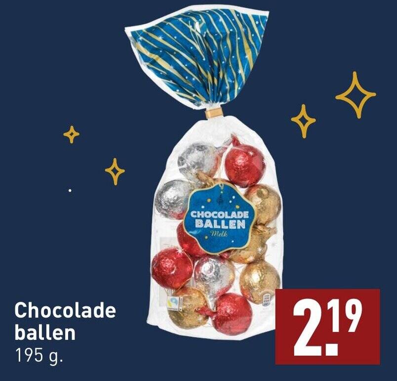 Chocolade ballen 195g aanbieding bij ALDI