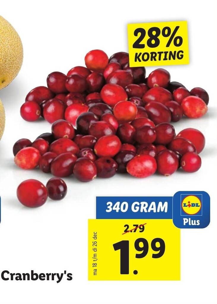 Cranberry's 340g aanbieding bij Lidl