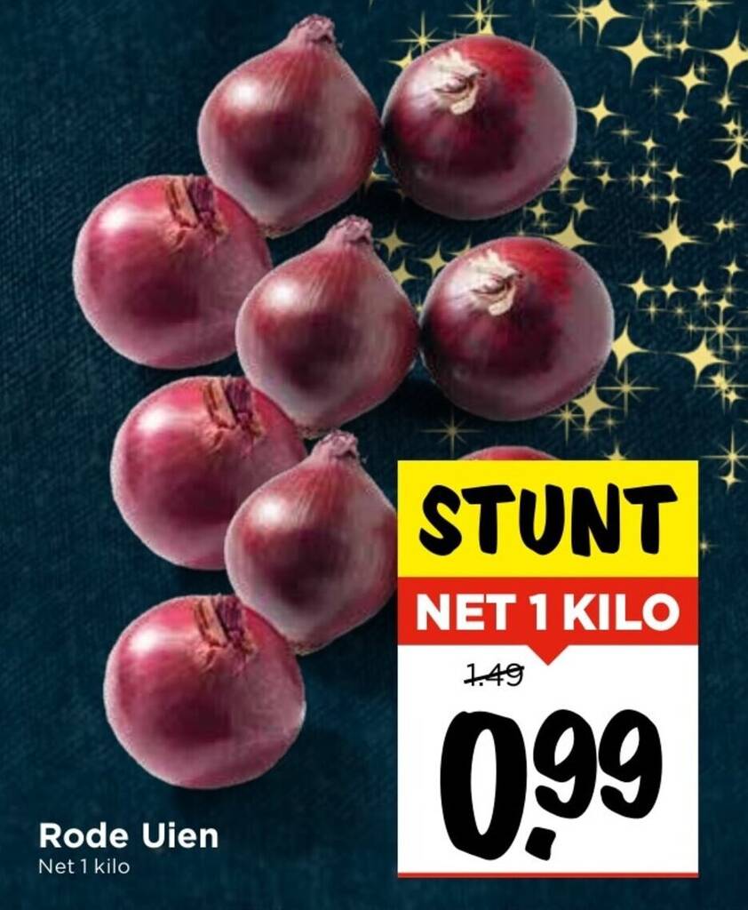 Rode Uien aanbieding bij Vomar Voordeelmarkt