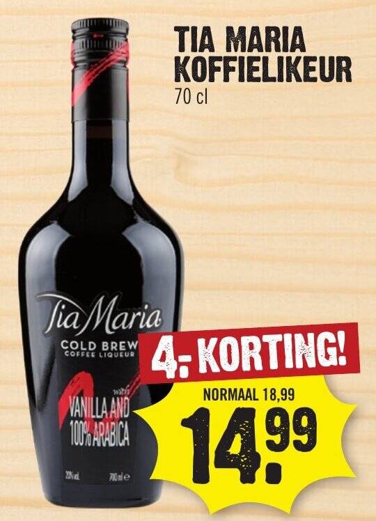 TIA MARIA KOFFIELIKEUR 70 cl aanbieding bij Dirk