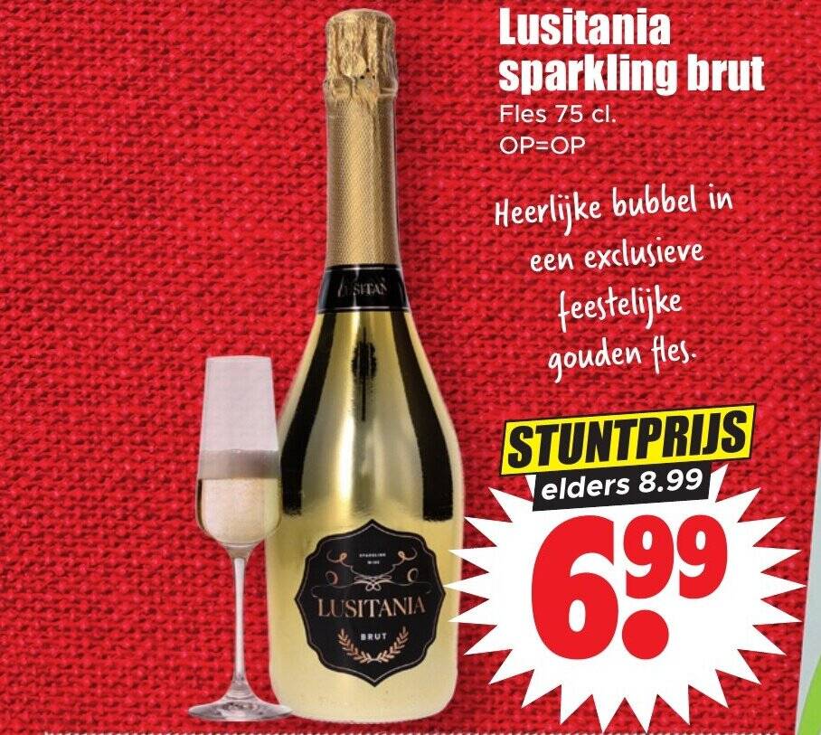 Lusitania sparkling brut 75 cl 75 cl. aanbieding bij Dirk